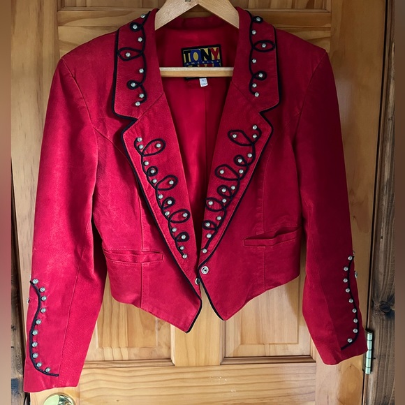Tony Lama | Jackets & Coats | Vintage Tony Lama Red Suede Leather ...